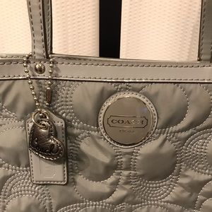 Coach | Bags | Coach Gray Stitch Outline Signature Tote | Poshmark